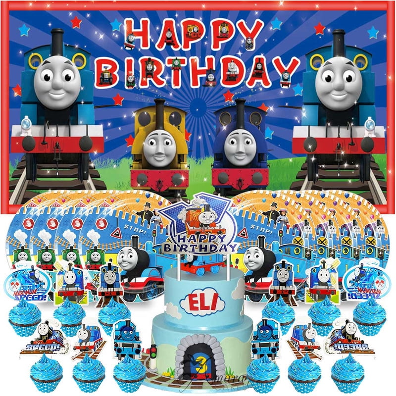 Thomas Plates Supplies Party Decorations Birthday Decor Backdrop Banner ...