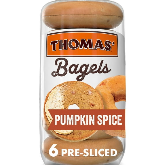 Thomas' Pumpkin Spice Bagels, 6 count, Bagels, 19 oz Bag - Walmart.com