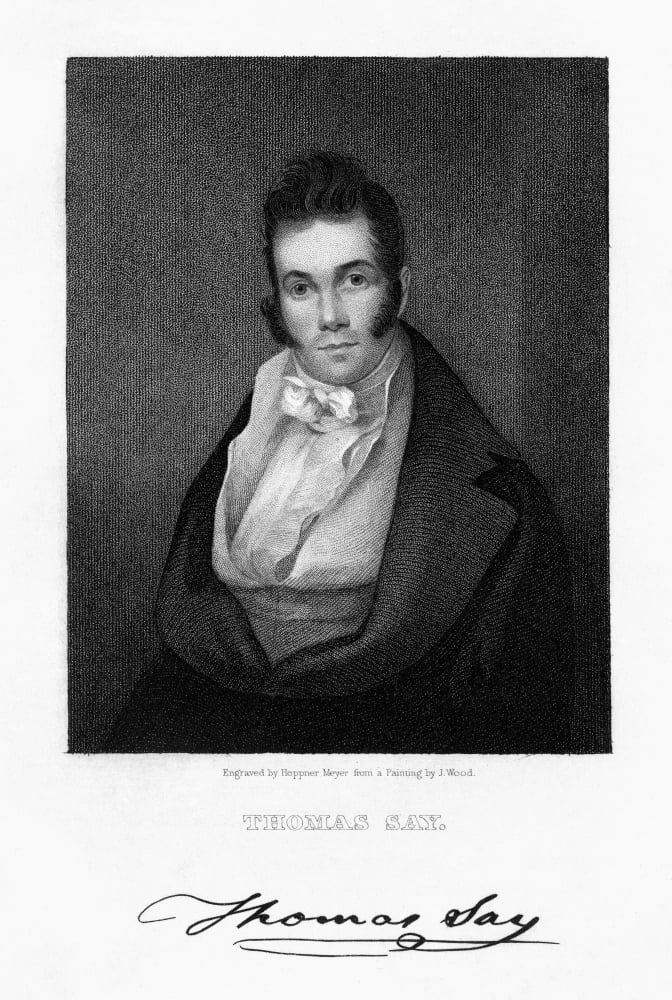 Thomas Say. Namerican Entomologist. Stipple Engraving American 19Th ...