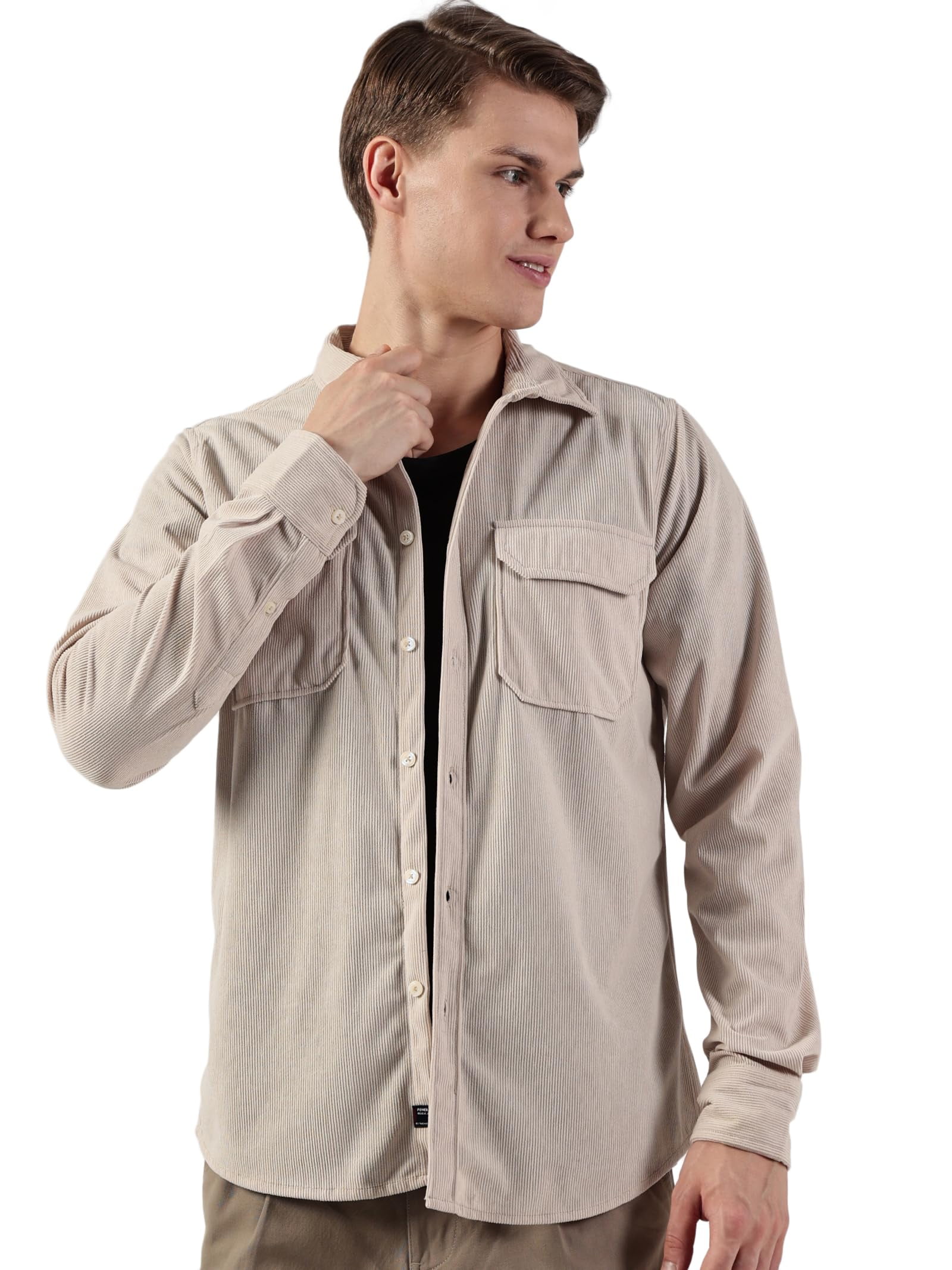 Thomas Scott Men’S Premium Slim Fit Corduroy Shacket(Ts1628_Beige_Xl ...