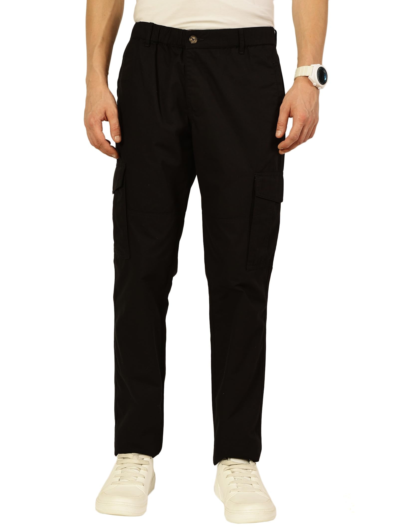 Thomas Scott Men’S Smart Slim Fit Mid-Rise Cargo Trousers(Tsnxtr01 ...