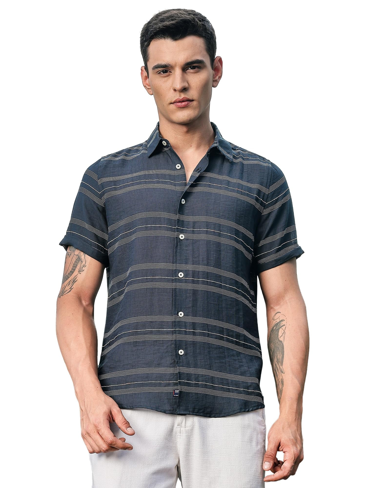 Thomas Scott Men'S | Stripes | Short Sleeve | Spread Collar | Premium ...