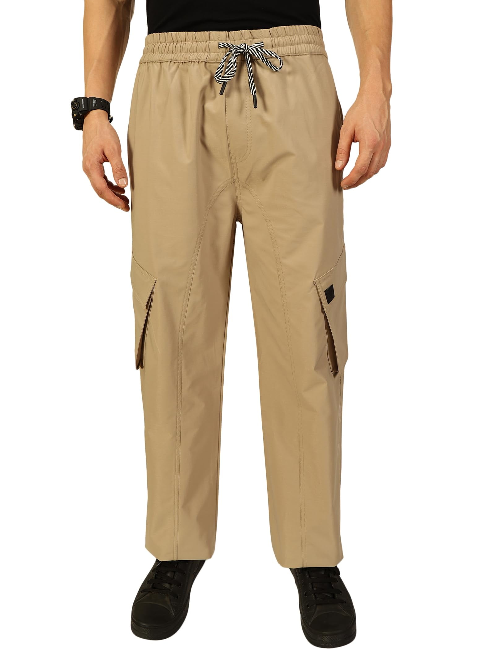 Thomas Scott Men Smart Loose Fit Cargo Trousers(Tsb061_Beige_34 ...
