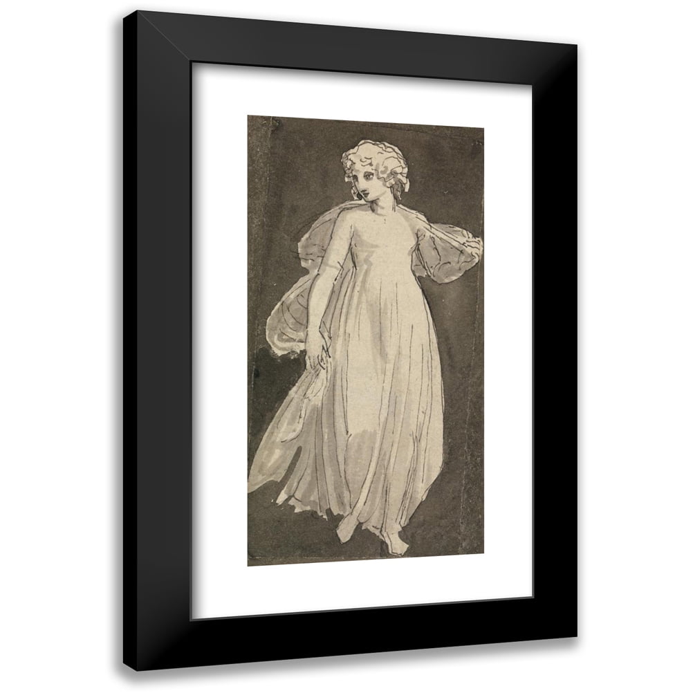 Thomas Stothard 9x14 Black Modern Framed Museum Art Print Titled - Girl ...