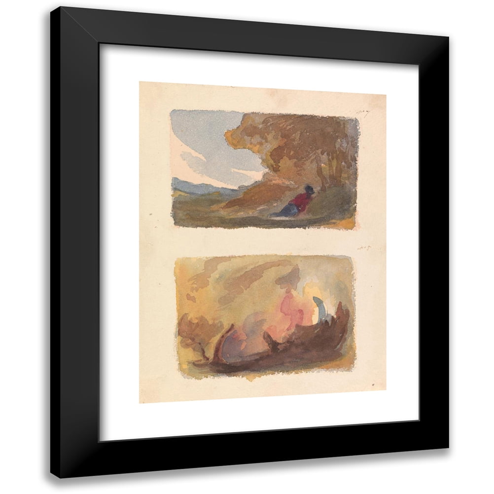 Thomas Sully 19x24 Black Modern Framed Museum Art Print Titled - Landscape with Figure Reclining ...