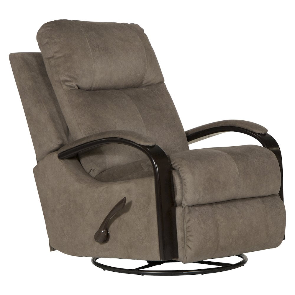 Thomas Swivel Glider Recliner in Portabella Brown Polyester Fabric ...
