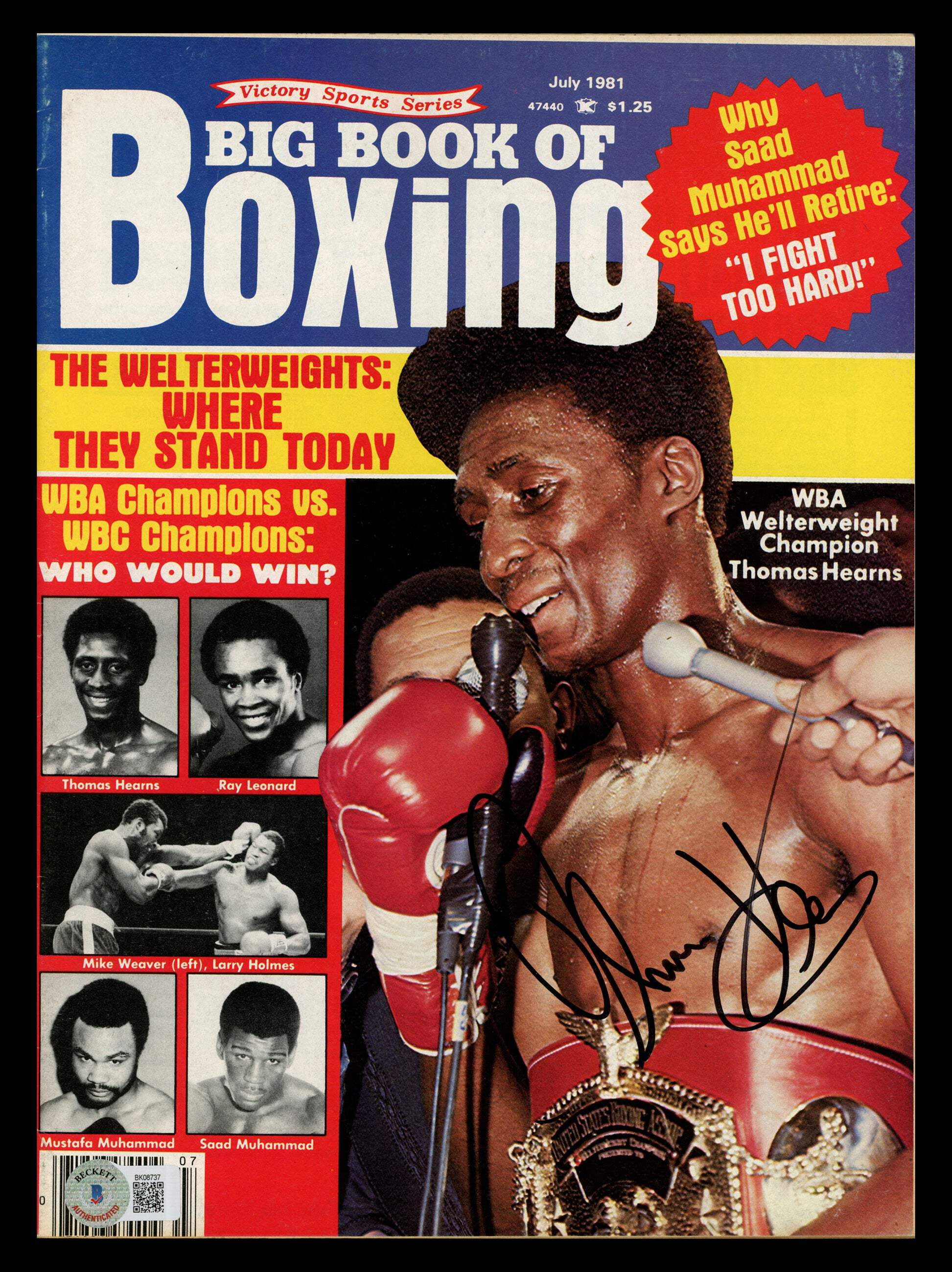 Thomas "The Hitman" Hearns Autographed Big Book of Boxing Magazine ...