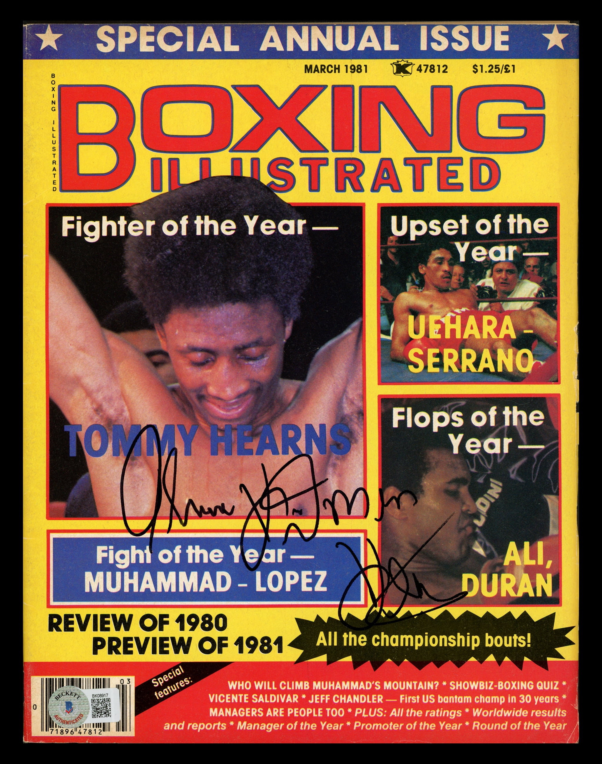 Thomas "The Hitman" Hearns Autographed Boxing Illustrated Magazine ...