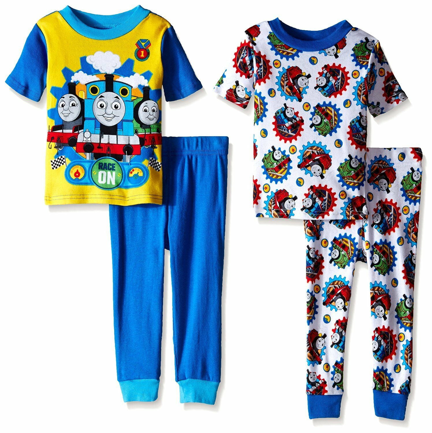 Thomas The Train 4 PC Short Sleeve Tight Fit Cotton Pajama Set Boy Size ...