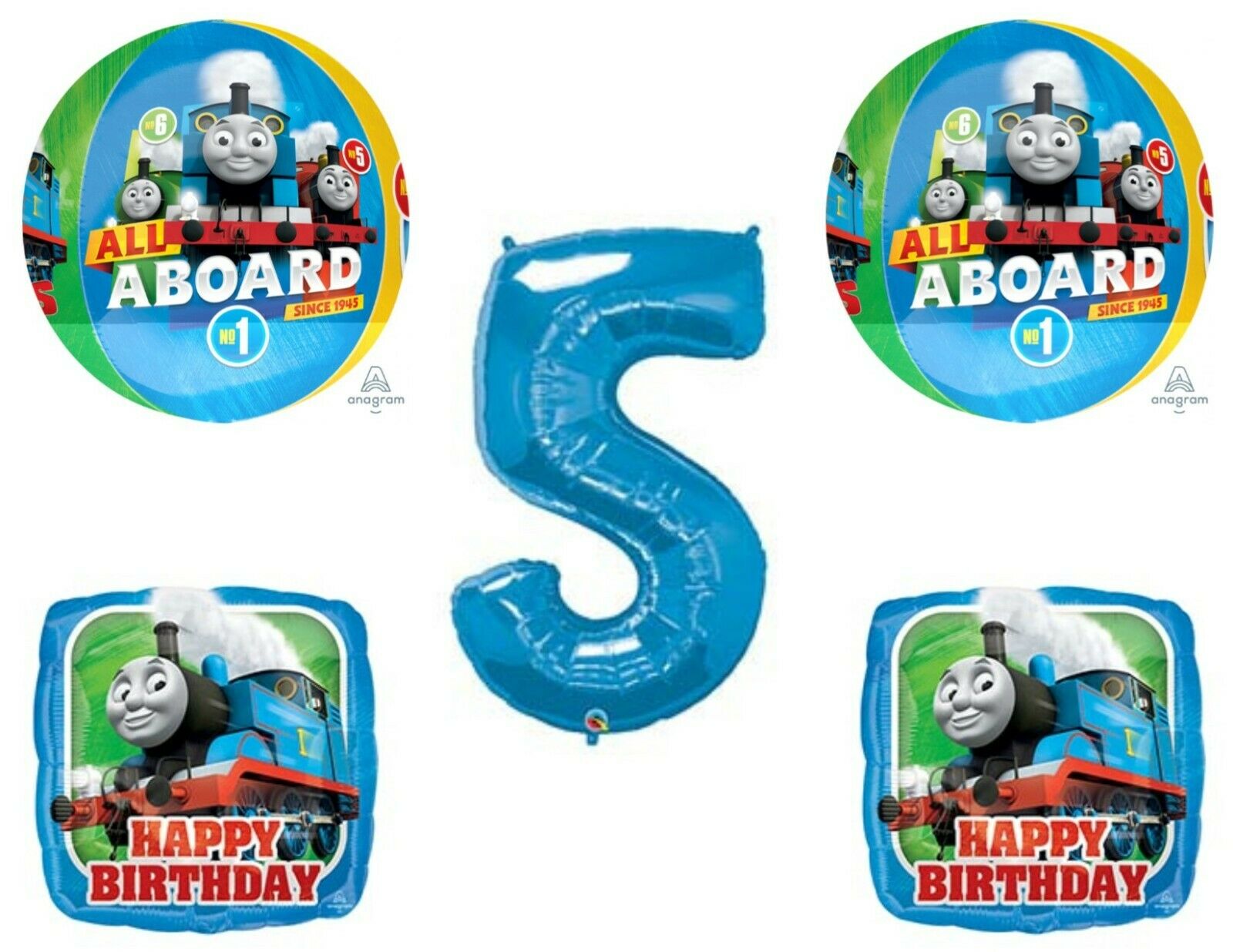Thomas The Train 5th Fifth Happy Birthday Party Balloons Decorations ...