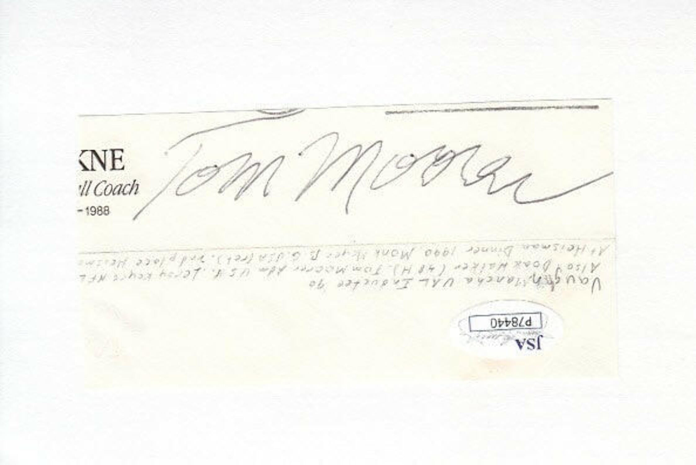 Thomas (Tom) Moorer autograph or cut signature JSA - Walmart.com