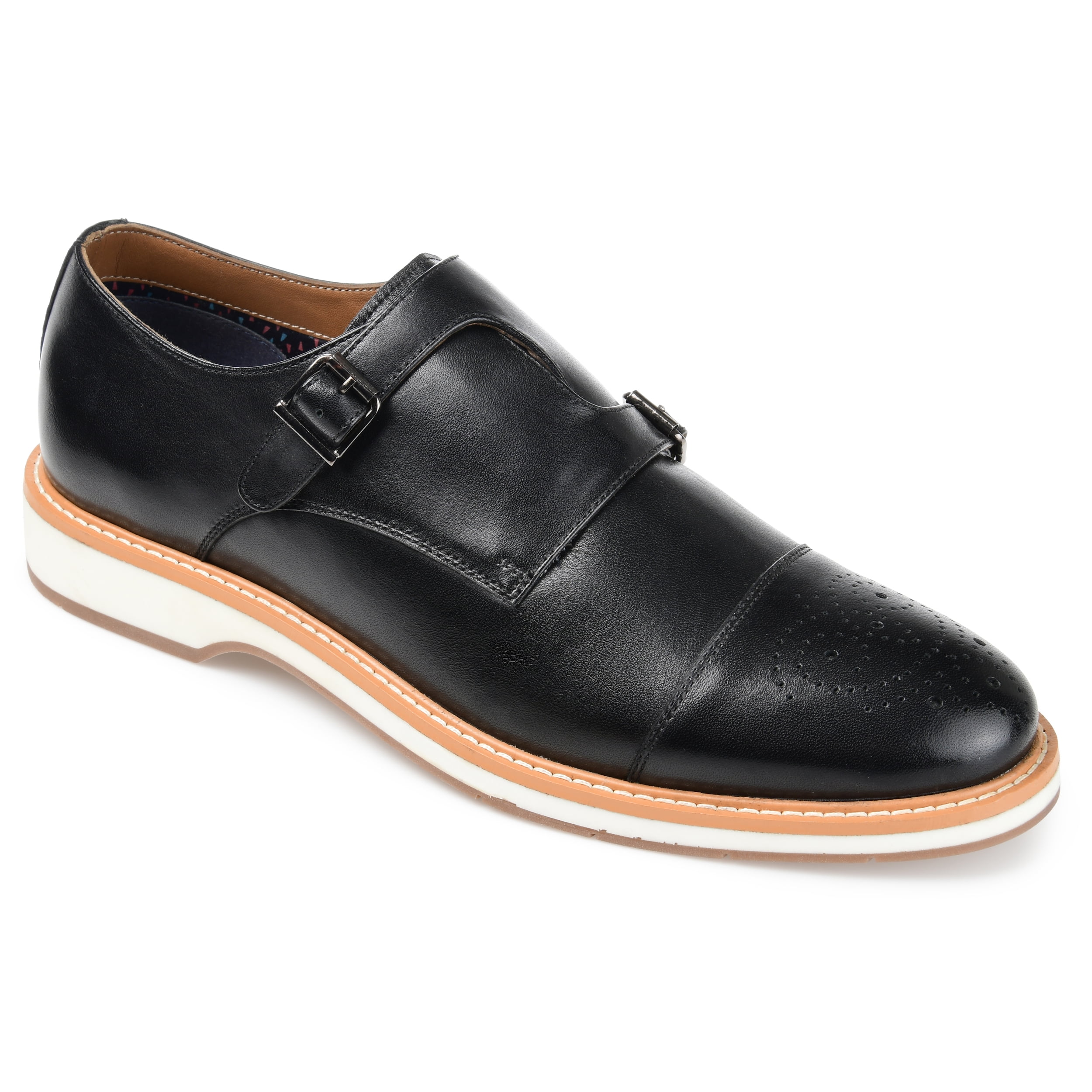 Thomas & Vine Mens Ransom Monk Strap Cap Toe Dress Shoe - Walmart.com