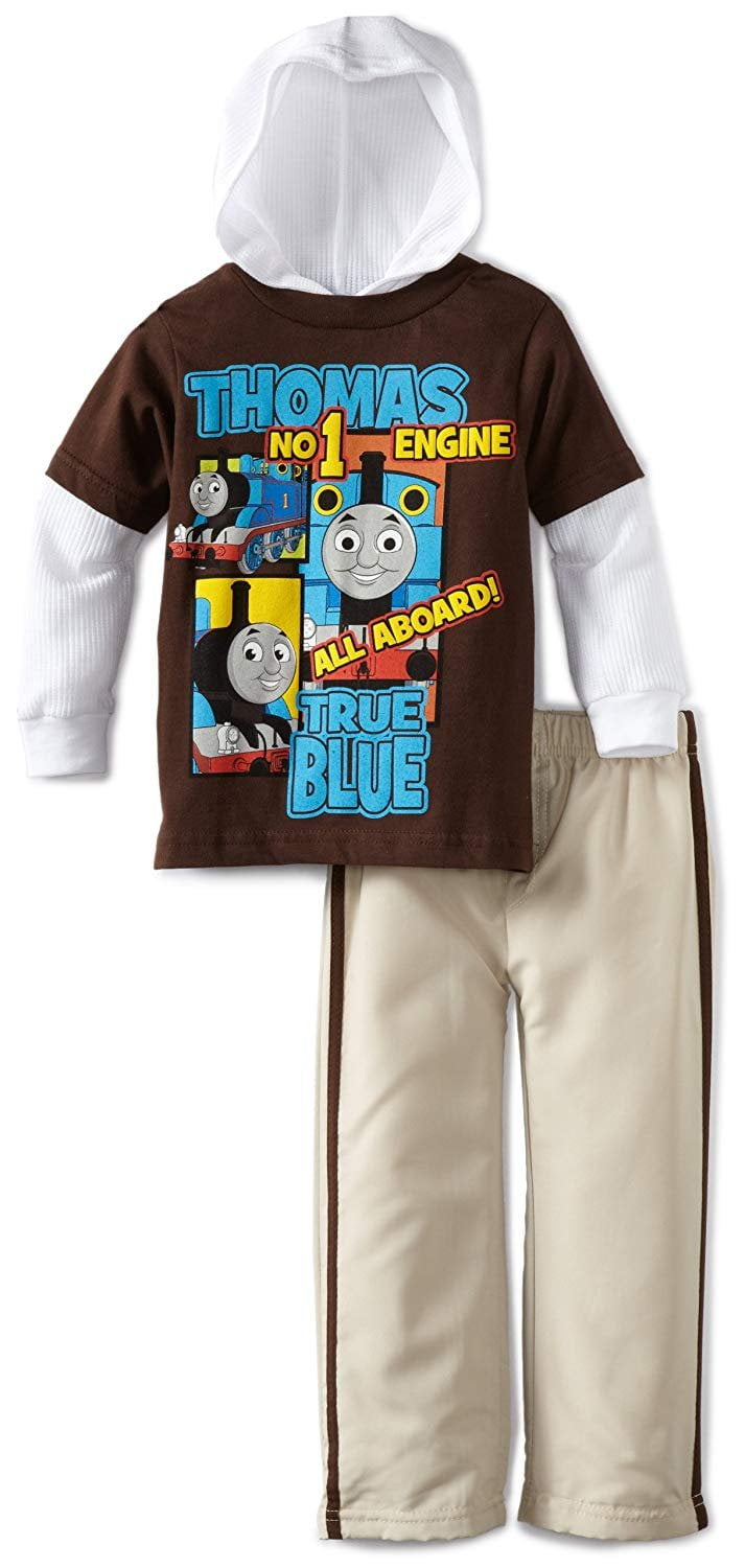 Thomas and Friends Little Boys' 2 Piece Blue Pant Set, Brown, 3T ...