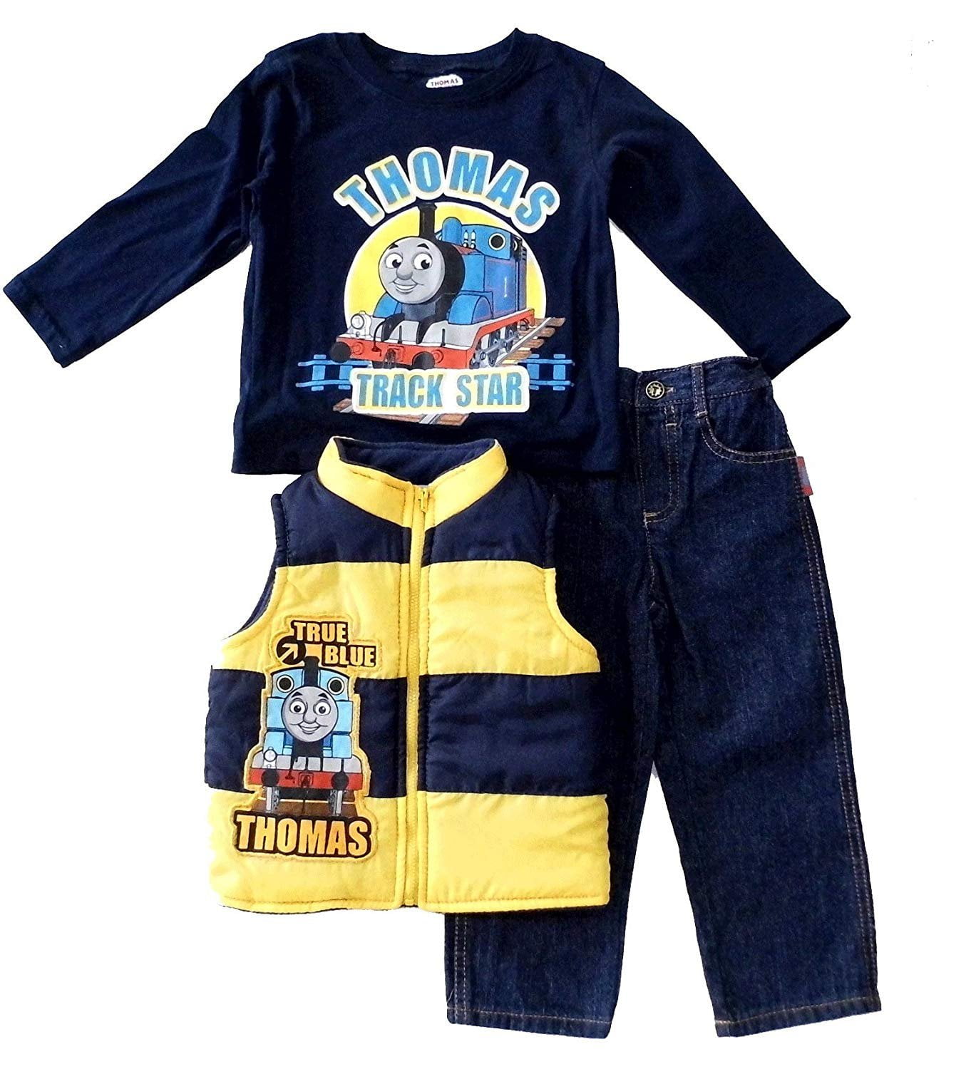 Thomas the Train Little Boys' Toddler 3 Piece Vest Set True Blue Thomas ...