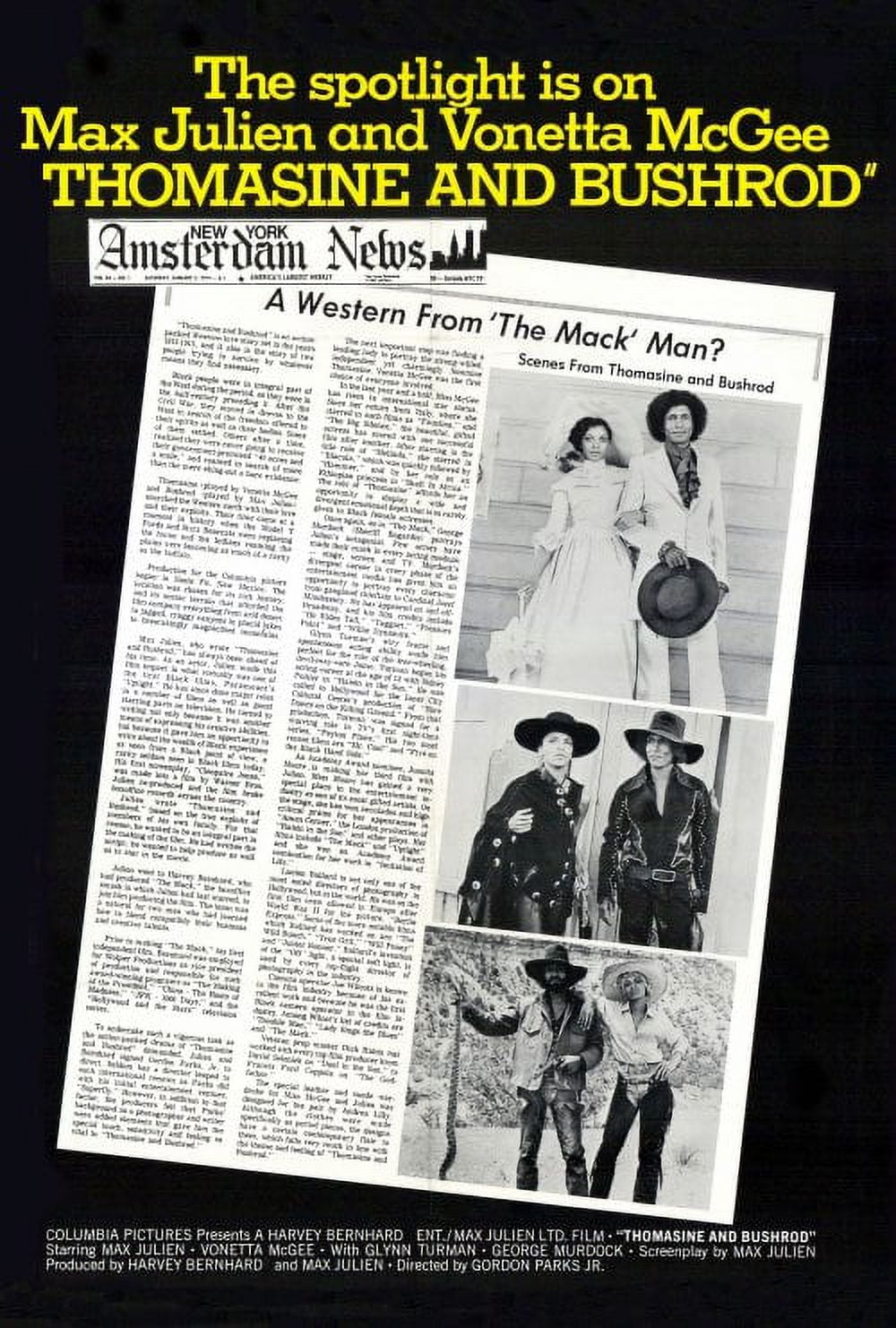 Thomasine and Bushrod - movie POSTER (Style A) (27" x 40") (1974 ...