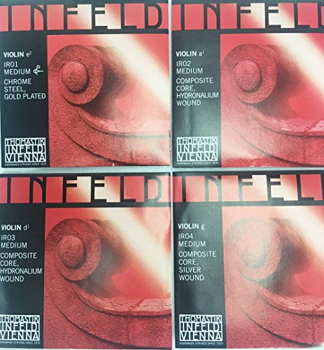 Thomastik Infeld Red 44 Violin String Set Medium Gauge With Removable Ball End Gold Plated