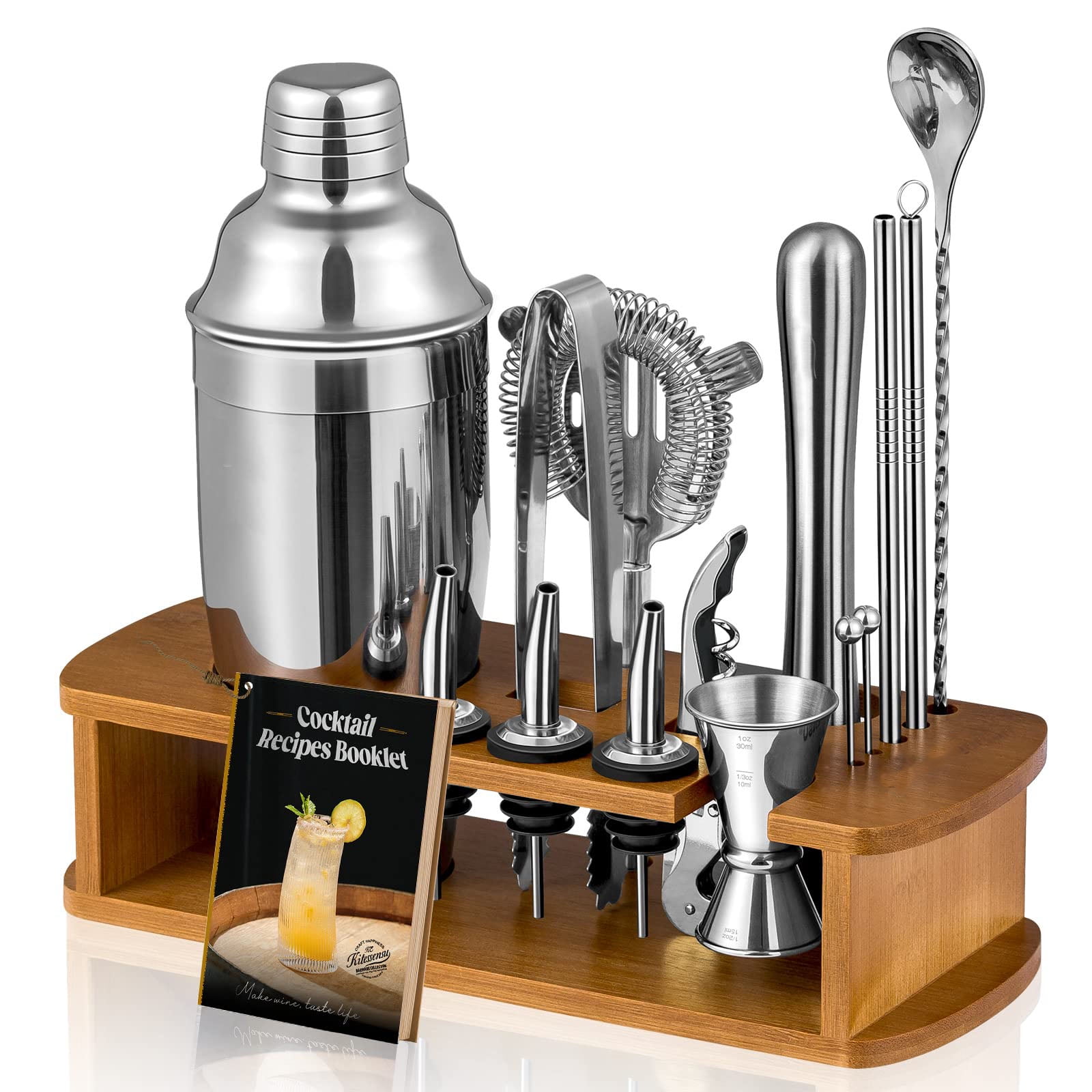 Thomelo Cocktail Shaker Set Bartender Kit with Stand | Bar Set Drink ...