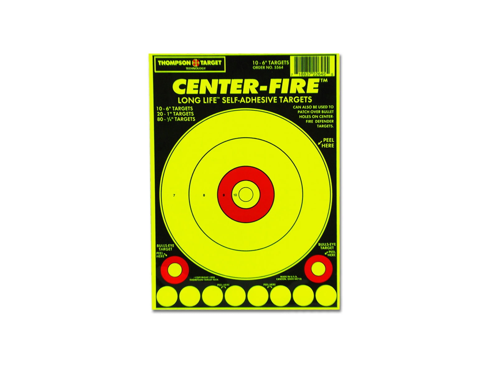 Thompson Target Center-Fire 6.5x9in Adhesive Peel & Stick Targets, 30 ...