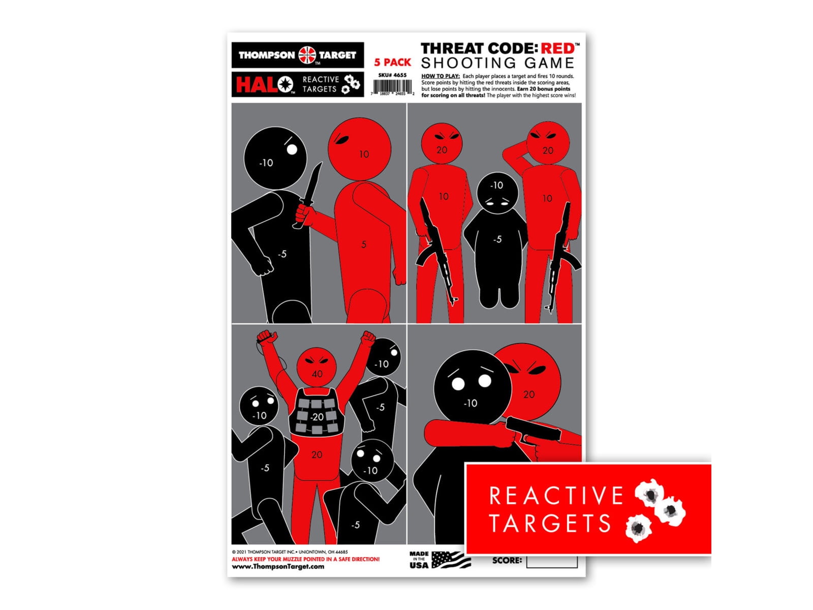 Thompson Target HALO Threat Code Red Reactive Splatter Shooting Game ...
