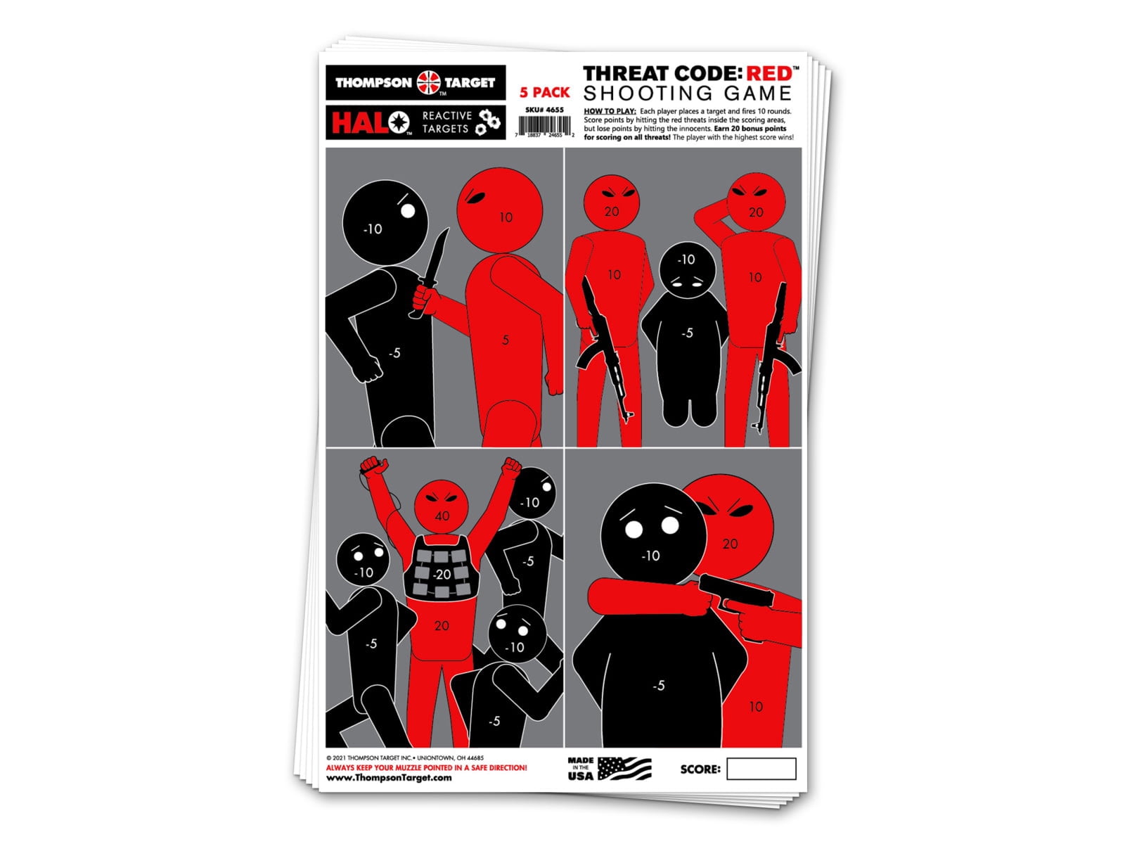 Thompson Target HALO Threat Code Red Reactive Splatter Shooting Game ...