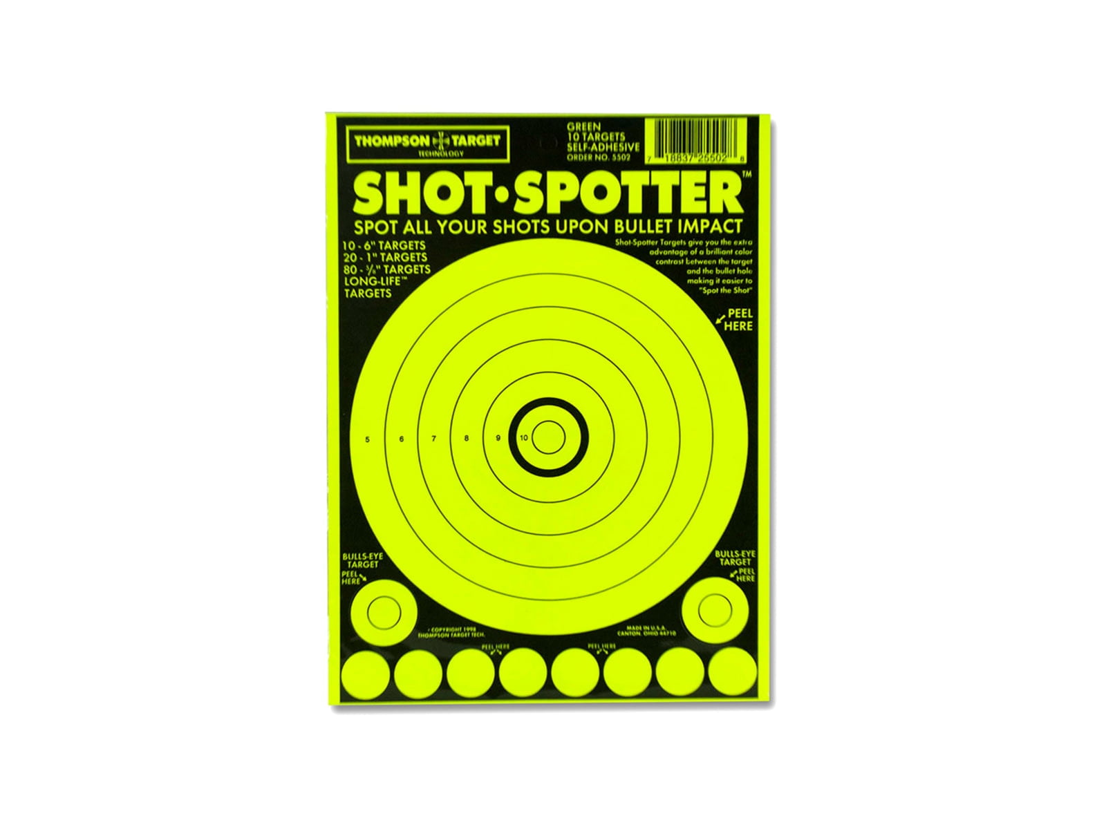 Thompson Target Shot Spotter 6.5x9in Adhesive Peel & Stick Targets, 30 ...