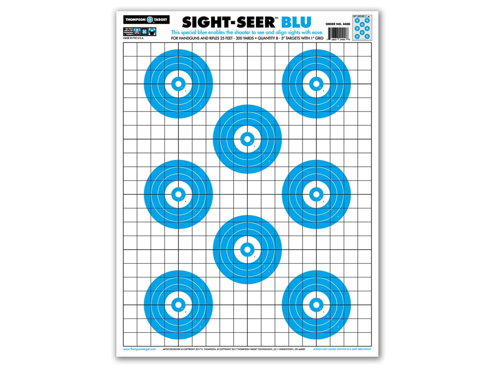 Thompson Target Sight Seer Paper Bullseye Shooting Targets 19x25, 100 ...