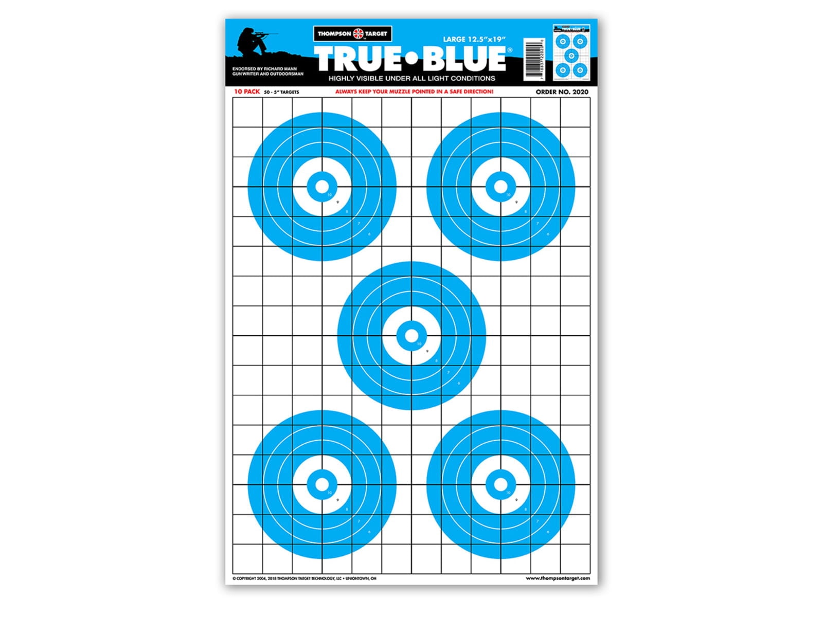 Thompson Target True Blue High Visibility 12.5x19 Paper Shooting ...