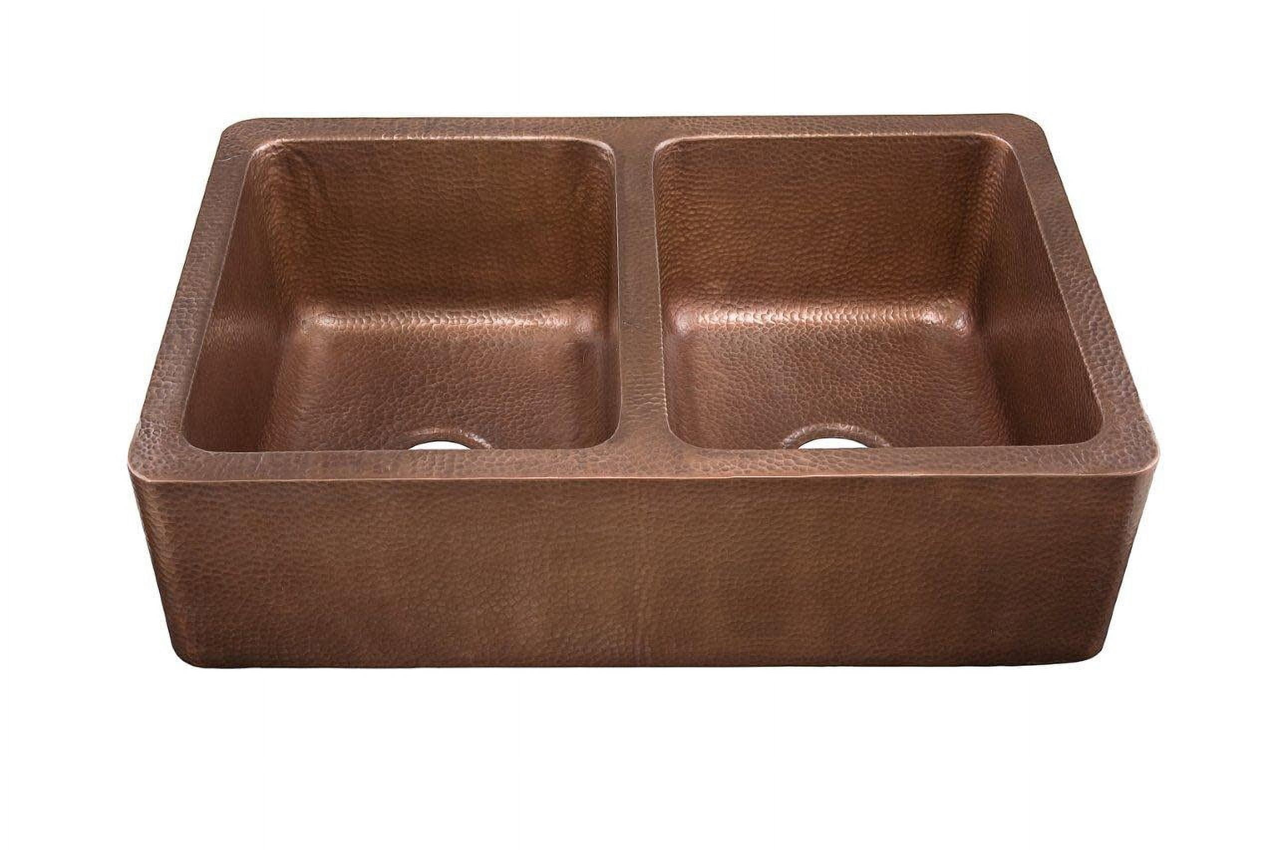 Thompson Traders Kda-3322Ah Quiroga 33" Farmhouse Double Basin Copper ...