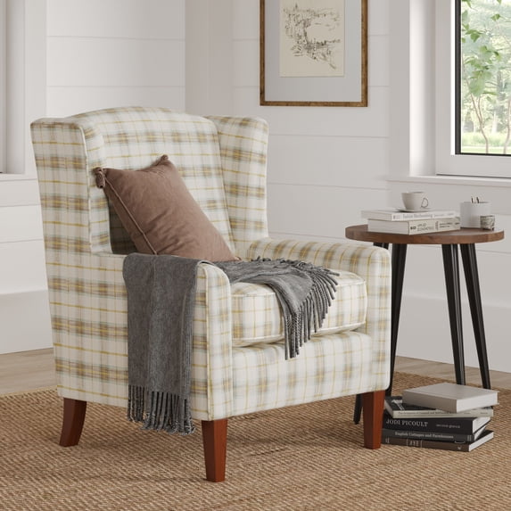 Thompson Traditional Vintage Classic Wingback Upholstered Accent Chair ...