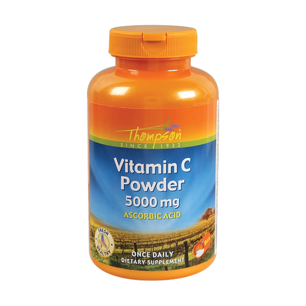 Thompson Non-GMO Vitamin C Powder | 5000mg | Pure Ascorbic Acid ...