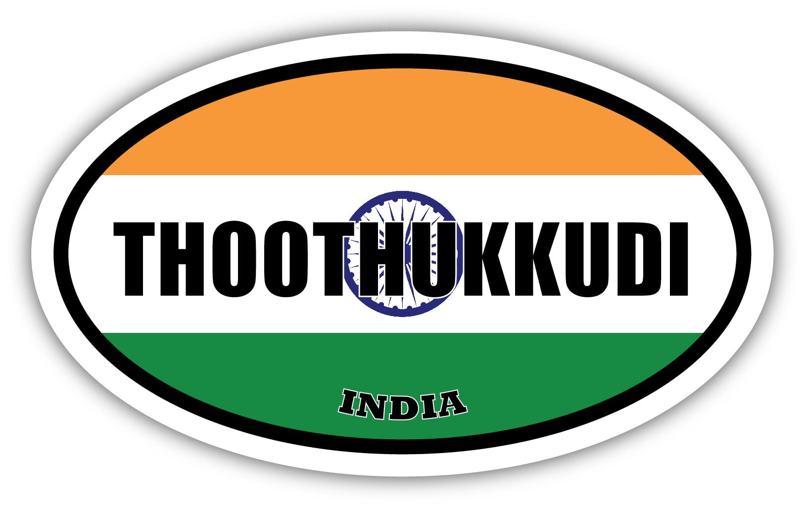 Thoothukkudi India Flag Oval Decal Vinyl Bumper Sticker 3x5 inches ...