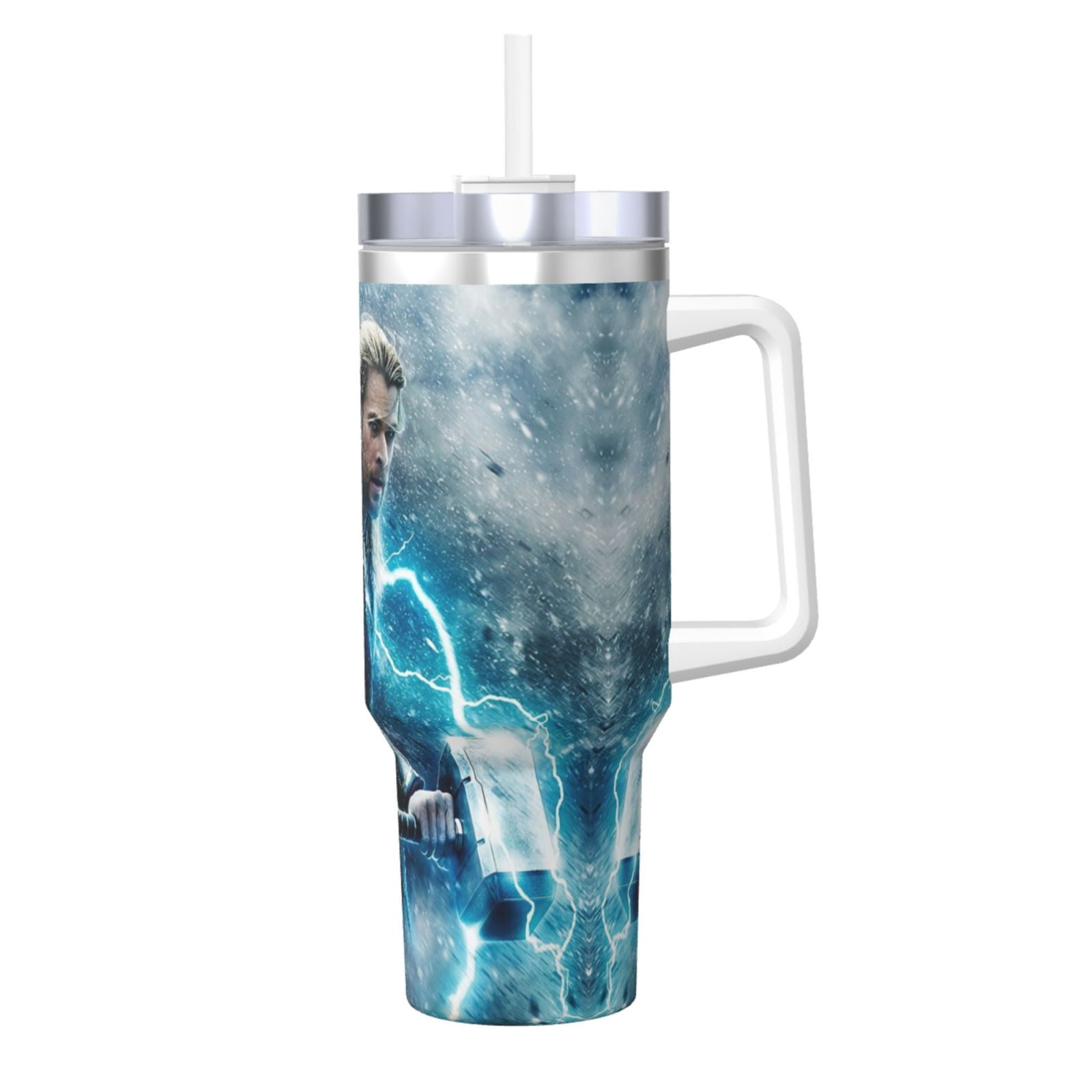 Thor 40oz Ice Bully With Handle Straw And Lid, Print Stainless Steel ...