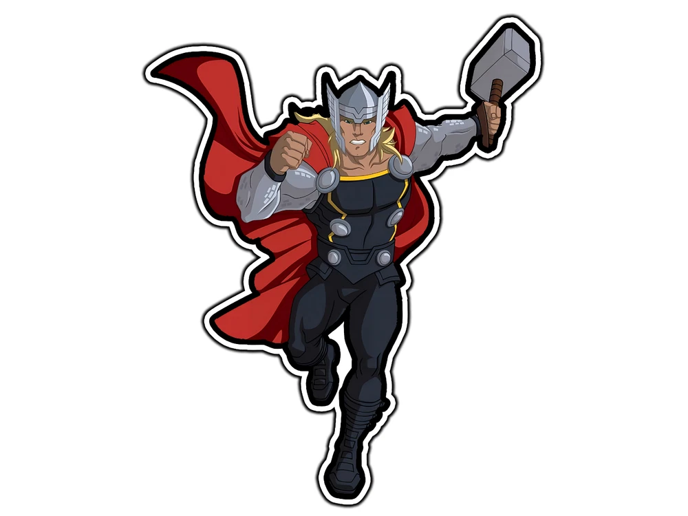 Thor Animated Style #1 Sticker Cartoon Sticker, Phone Decal Water ...