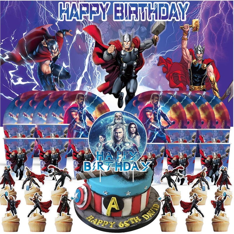 Thor Birthday Cups Party Supplies Decor Backdrop Plates Fans ...