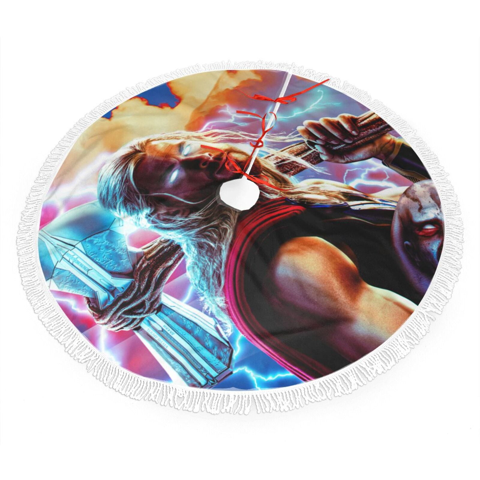 Thor Christmas Tree Skirt, 48" Xmas Tree Skirts Mat, Winter Christmas ...