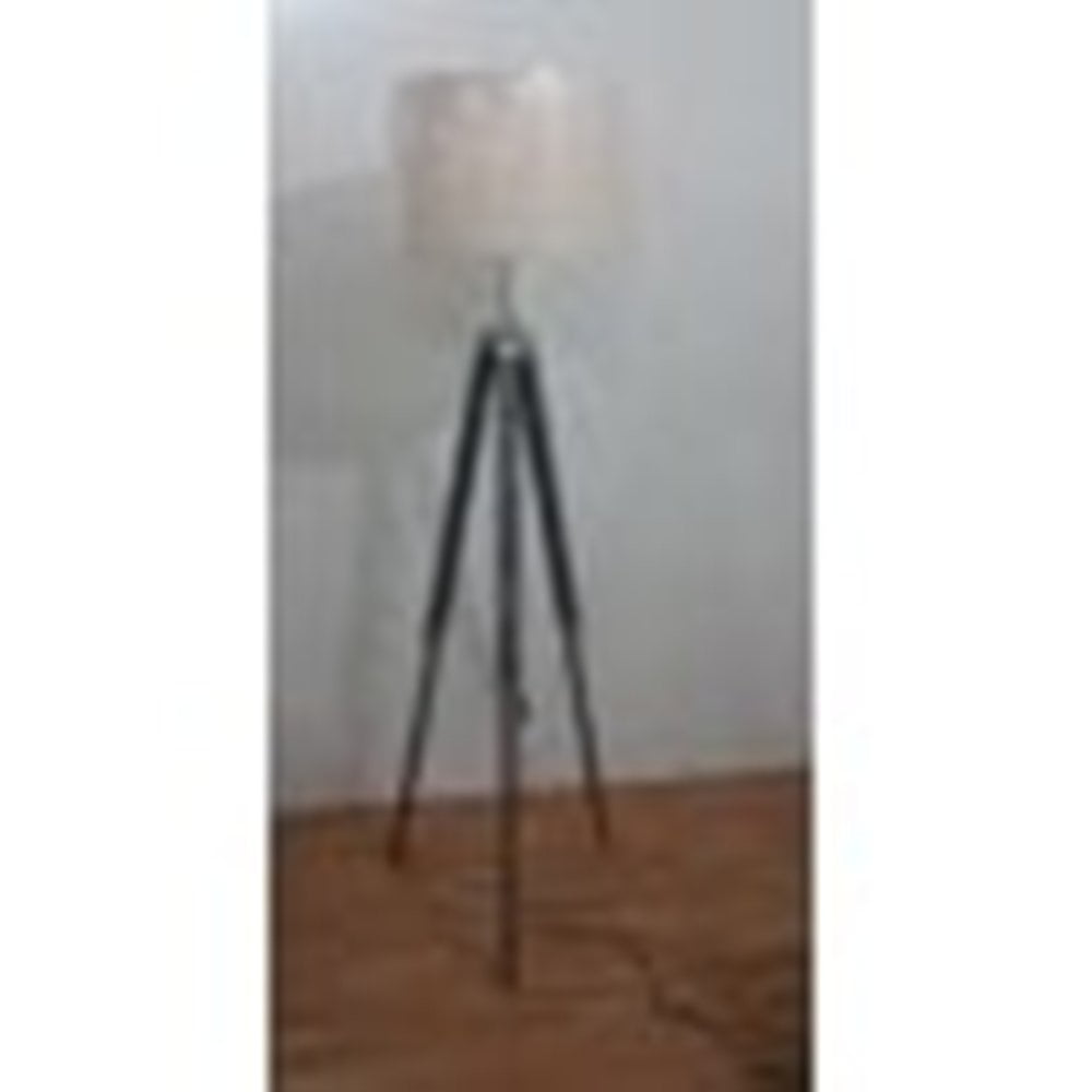 Thor Classic Wood Grey Tripod Floor Lamp Stand Bedroom Lighting Home ...