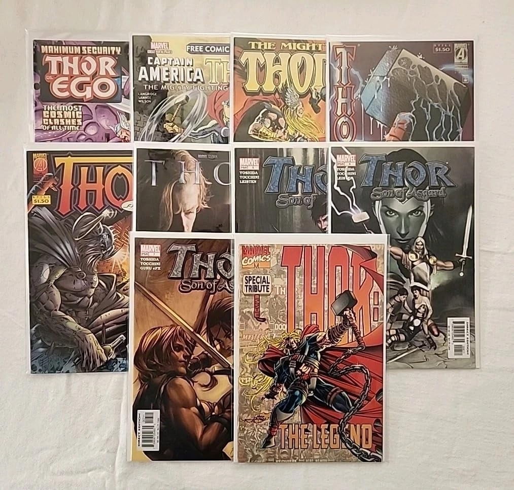 Thor Comic Book 10-Issue Marvel Gift Set – 10 Different Thor-Only ...