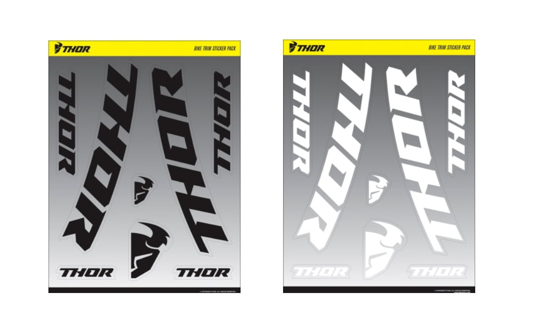 Thor Decal Sheets Bike Trim Sticker Pack White/Black - Walmart.com