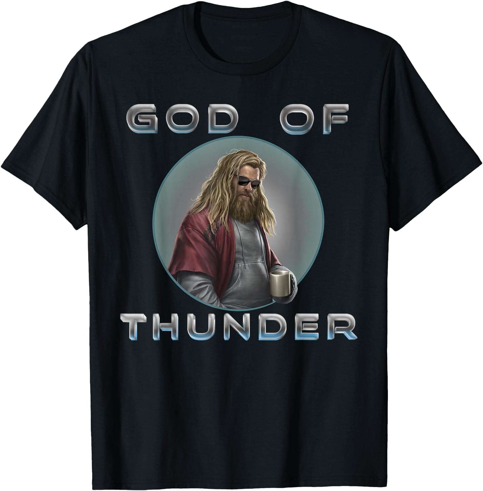 Thor God Of Thunder Circle Portrait DTG Print Unisex T-Shirt,Black ...