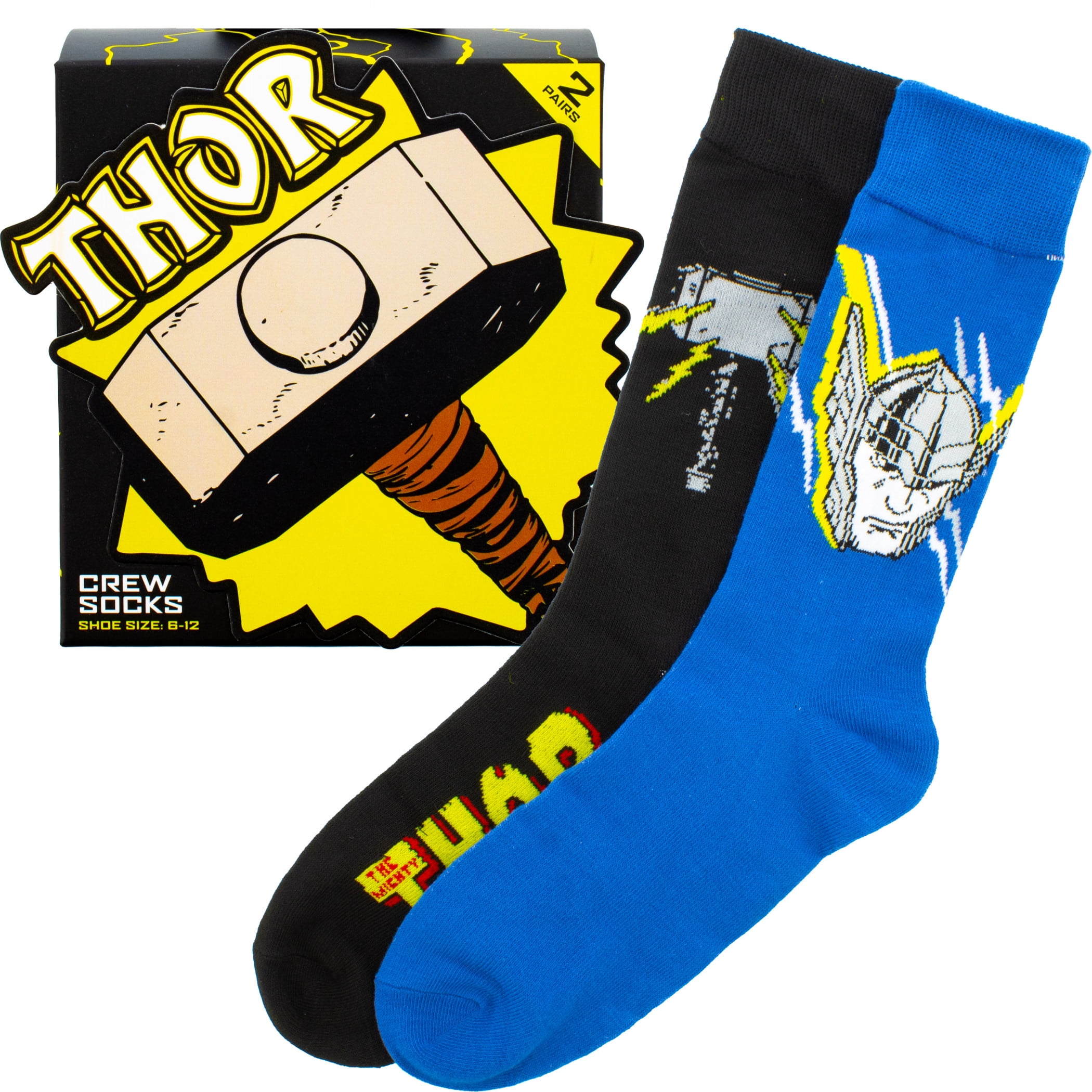 Thor Icons Crew Socks 2-Pair Box Set - Walmart.com