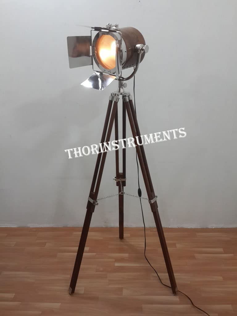 Thor Instruments Decorative Wood Vintage Chrome Marine Ship Searchlight ...