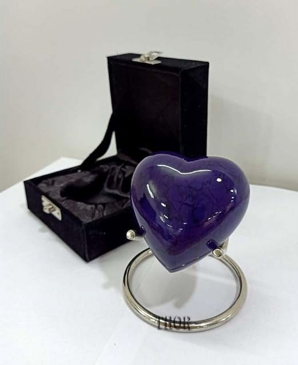 Thor Instruments Heart Urn - Small Heart Urn - Purple Shine Mini Urn ...
