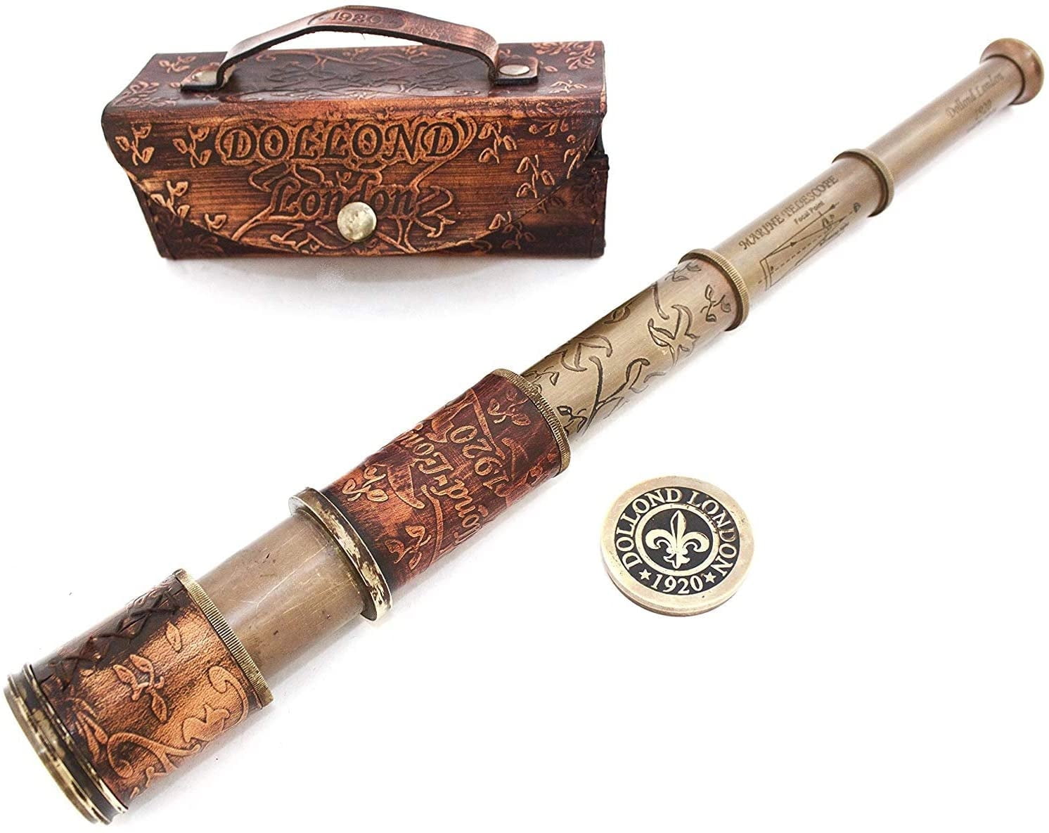 Thor Instruments Nautical Handheld Pirate Brass Telescope with Box/Case ...
