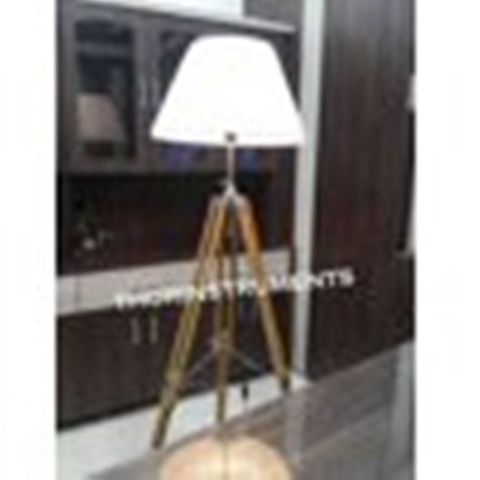 Thor Instruments Timber Shiny Natural Wood Tripod Lamp Decor Lamp Base ...