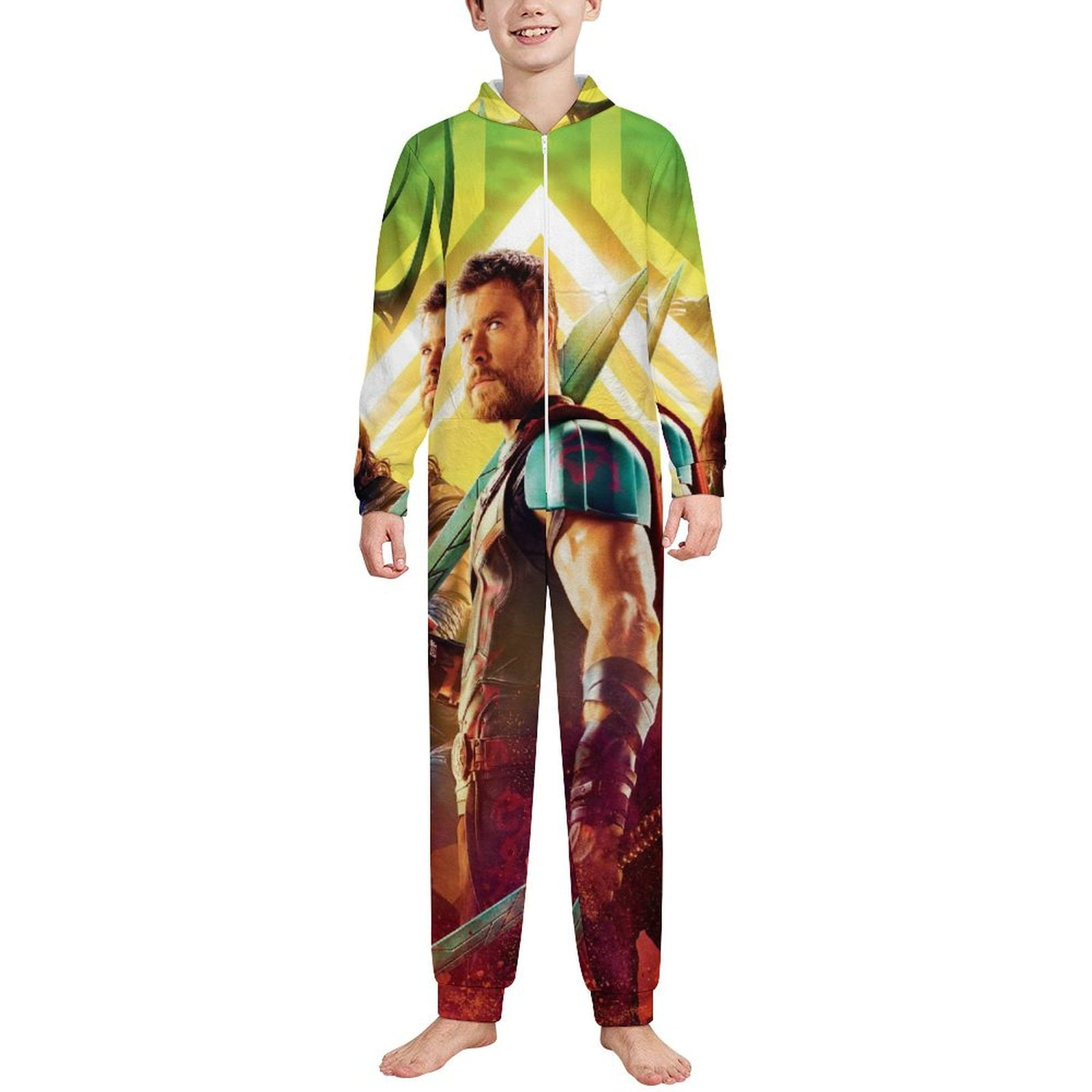 Thor Kids Pajamas One Piece Hooded Union Suit Onesie PJs Sleepwear for ...