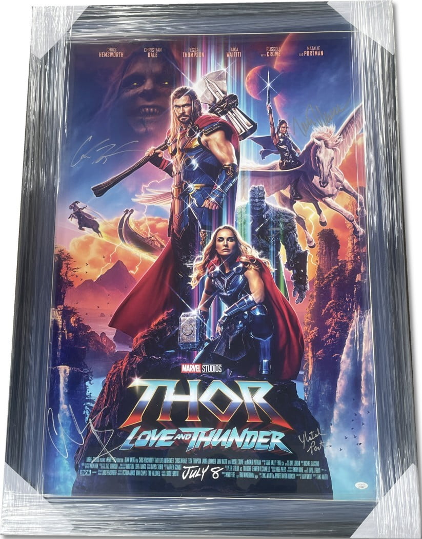 Thor Love And Thunder Cast Autographed Poster Chris Hemsworth +4 Framed JSA - Walmart.com