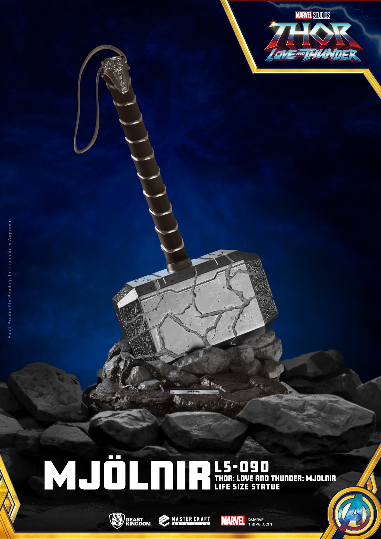 Thor : Love and Thunder Mjolnir (Life Size Statue) - Walmart.com