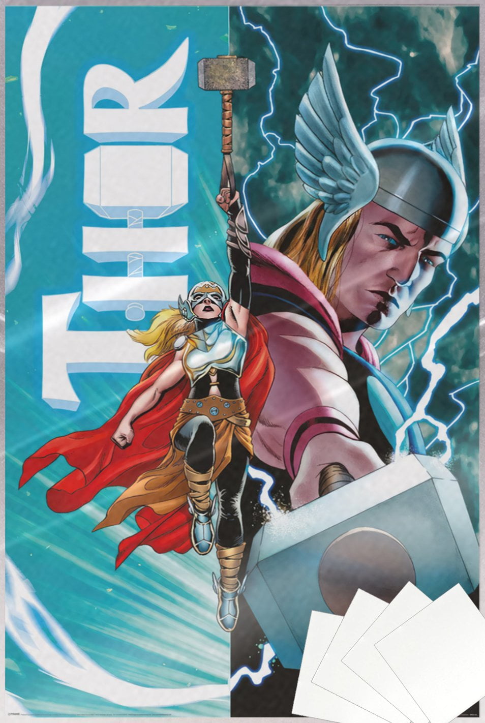 Thor - Marvel Comic Poster (Thor vs. Female Thor) (Size: 24" x 36 ...