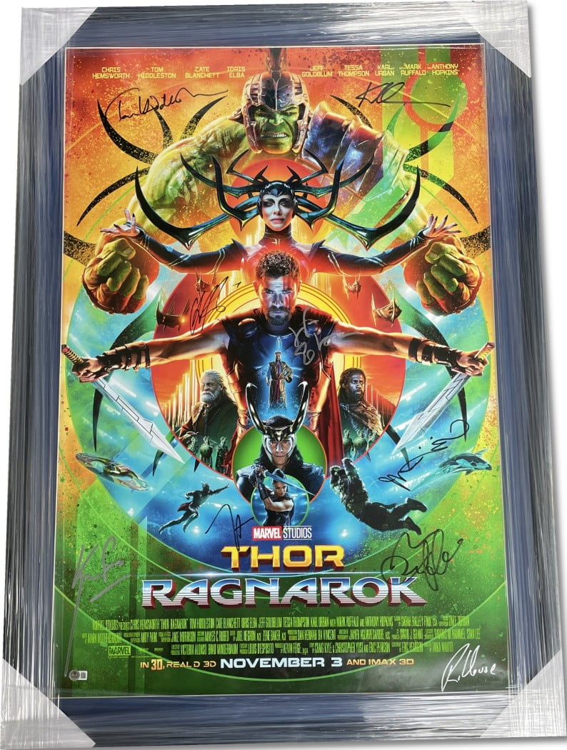 Thor Ragnarok Signed Cast Auto 27x40 Poster Chris Hemsworth Elba +7 ...