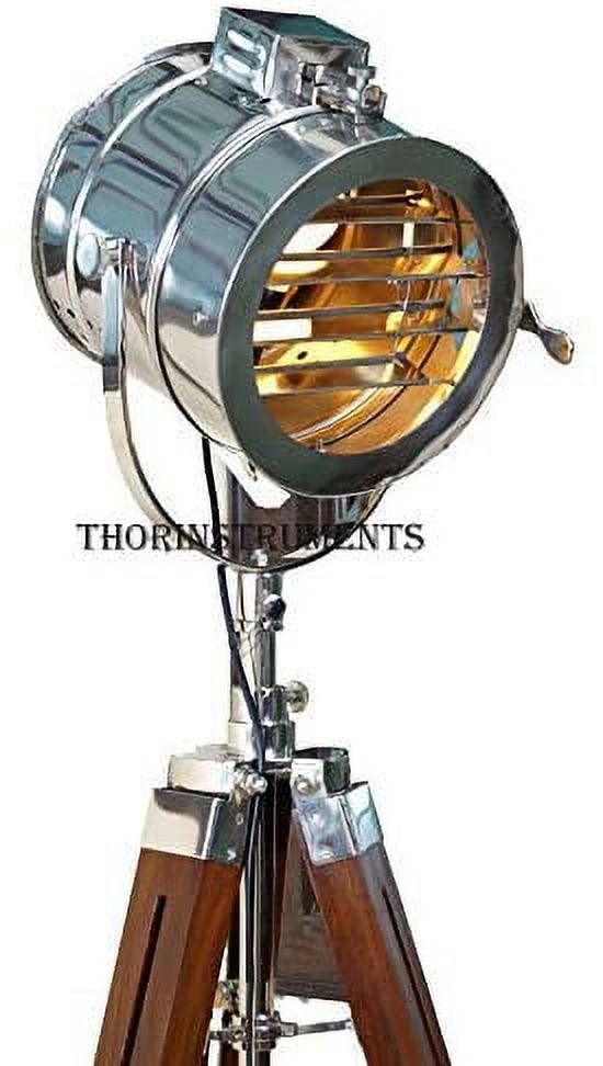 Thor Vintage Stage Searchlight Wooden Tripod Stand Search Light Studio ...